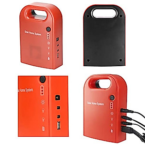 MeetUs Portable Home Outdoor Generation System Small DC Solar Panels Lighting Charging Generator Power System, 2 Pcs Lighting Bulb + 4 In 1 USB Charging Cable