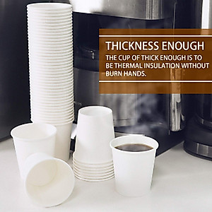 Vumdua 300 Pcs 6 oz Disposable Paper Cups, Hot Cold Beverage Drinking Cup for Coffee, Water, Tea, Juice, Espresso & Cortado (White)