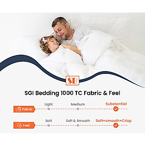 SGI bedding Luxurious 1000 TC White Solid Duvet Cover Set - Soft & Fluffy Comforter Cover for Winter - Hotel Quality Egyptian Cotton Bedding - Breathable - Oversized Queen Duvet Covers