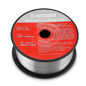 145Amps Mig Welder, 110V Mig Welding Machine & Gasless Flux Core Mig Wire, Mild Steel E71TGS 0.035'' Diameter, 2-Pound Spool