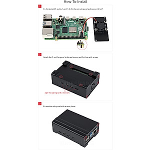 Waveshare DIN Rail Aluminum Case for Raspberry Pi 4 with Cooling Fan and Heatsinks