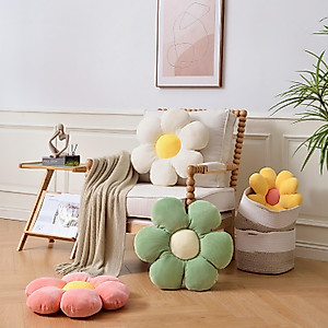 Vdoioe Flower Pillow, Flower Shaped Throw Pillow Cushion Seating six Petal 15.75" white Flower PlushThrow Pillow Floor Pillows Home Decorative Seating Cushions