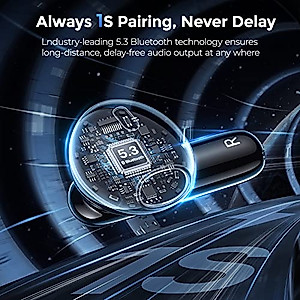 Linklike LinkPods Deep Bass Wireless Earbuds Bluetooth5.3 Earbuds with Noise Cancelling Microphone Call Clear Lightweight Wireless Earphones Hi-Fi Wireless Headphones 40H Playtime for iPhone&Android