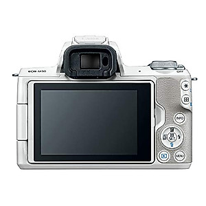 Canon EOS M50 Mirrorless Camera Kit w/EF-M15-45mm Lens and 4K Video (White) (Renewed)