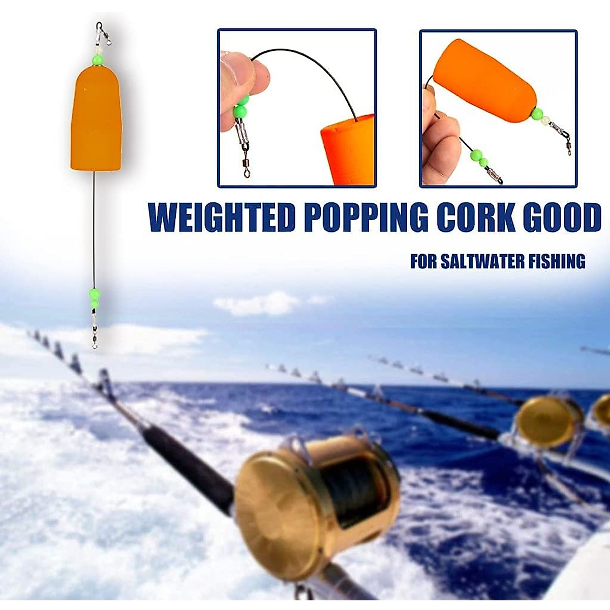 unband 1pcs Fishing Float Weighted Popping Cork Good for Saltwater Fishing Sea Fishing Fishing Tackle Accessories Fishing Float
