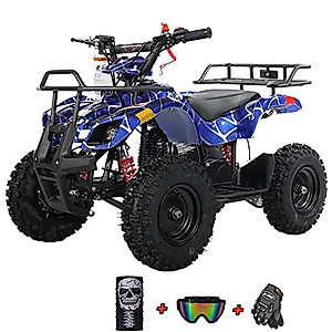 X-PRO Eagle 40cc ATV 4 Wheelers 40cc ATV Quads Quad with 6” Tires (Spider Blue)