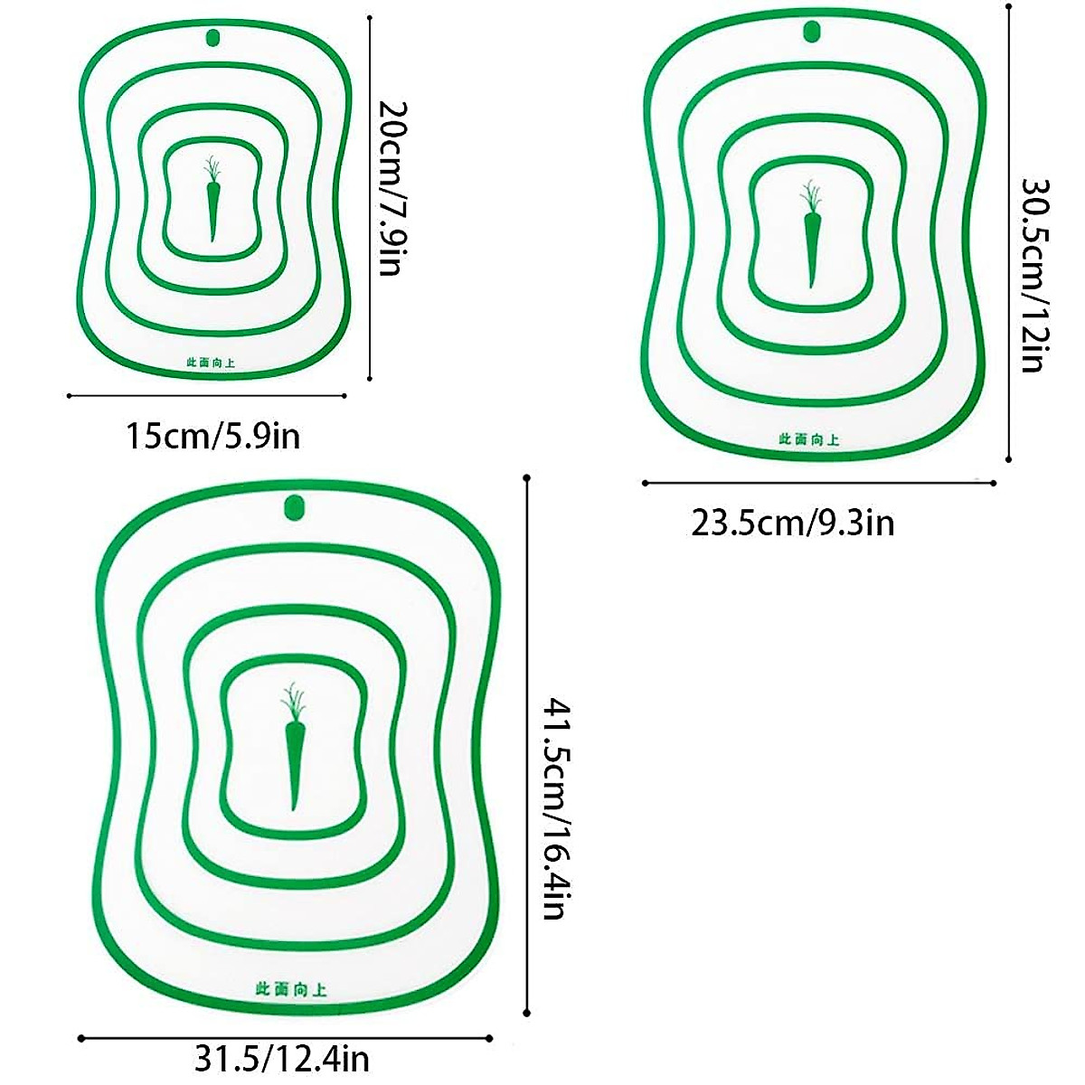 Cutting Board, Transparent Cutting Plate, Plastic Cutting Board, Hangable Kitchen Cutting Board, Frosted Chopping Board(S,green)
