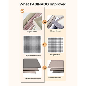 FABINADO 7.7 oz/yd² Fabric Storage Bins with Lids - Foldable Closet Linen Organizer, 5 Pack(Candlelit Beige, Large, 15.4" x 10.6" x 9.8")