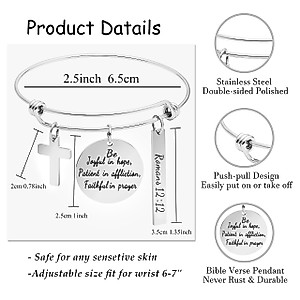 Memgift Scripture Bracelet Trust God Jewelry Inspirational Christmas Gifts for Women Expandable Wire Bangle