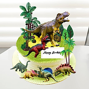 OuMuaMua Dinosaur Toys, Plastic Dinosaur Figure Set, Ideal Education Toys for Kids and Toddler, Including T-Rex, Stegosaurus, Monoclonius, 6 to 7 Inch Large Size, 6 Pack