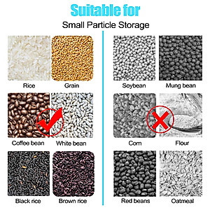 Rice Dispenser 5L, Grain Dispenser Glass Bucket, Cereal Dispenser Countertop for Kitchen and Pantry Organization, Large Rice Storge Container for Dry Food