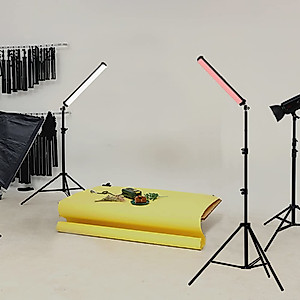 RGB Led Video Light Wand Stick, 360° Full Color Portable Studio Handheld Photography Lighting Wand 5000mAh Rechargeable Battery & Magnet with 27"-80" Tripod Stand-2 Pack
