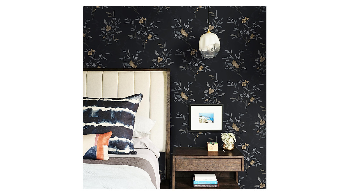 Feisoon Black and Gold Floral Wallpaper for Walls and Furniture
