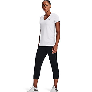 Under Armour Women's HeatGear Armour Capri, Black (001)/Jet Gray, Medium