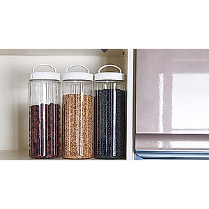 Lawei 4 Pack Clear Plastic Jars with Lids - 50 Oz Tall Clear Empty Plastic Jars Plastic Food Storage Jars for Food & Home Storage