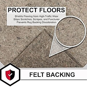 Mohawk Home 5' x 7' 1/2 Rug Pad 100% Felt Protective Cushion, Premium Comfort Underfoot – Safe for All Floors