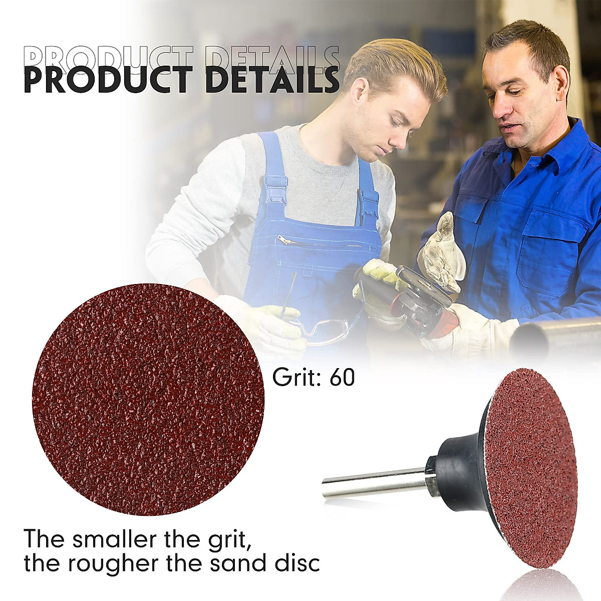 150 Pieces Roll Lock Sanding Discs Set 2 Inch Die Grinder Disc Surface Conditioning Disc Mini Aluminum Oxide Coated Disc for Surface Prep Polish Burr Finish Rust Paint Removal Red (60 Grit)