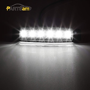 Partsam 10Pcs 3.8" Inch Smoked 6 White LED Boat Interior Navigation Courtesy Utility Strip Light Bar Marine Deck Transom Step Cockpit Lighting Lamp Waterproof for Fishing Pontoon Kayak Yacht Sailboat