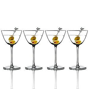 Greenline Goods Martini Glasses - 6.8 oz Modern Kitchen Glassware Set - Stemmed Drinkware For Margaritas, Vodka, Gin, Weddings or Bar
