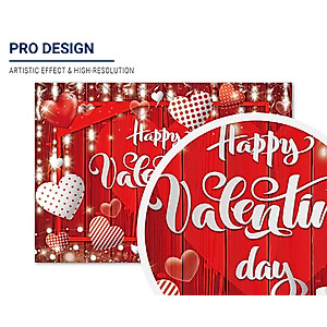 Allenjoy 72" x 48" Happy Valentine's Day Backdrop 14 February Valentines Romance Banner Love Couple Anniversary Party Supplies Red Heart Balloons Decoration Valentine Photography Background