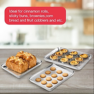 Zacfton Cookie Sheets for Baking, Stainless Steel Baking Sheet Baking Pan Tray - 12.4 x 10 x 1 Inch, Non Toxic & Healthy, Mirror Finish & Easy Clean, Dishwasher Safe & Heavy Duty