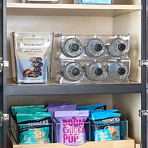 Clear Plastic Storage Bins, Stackable Pantry Organization and Storage Containers Clear Organizing Bins, Cabinet & Pantry Organizer Bins for Organizing Bathroom, Kitchen, Fridge, Freezer Organizer Bins