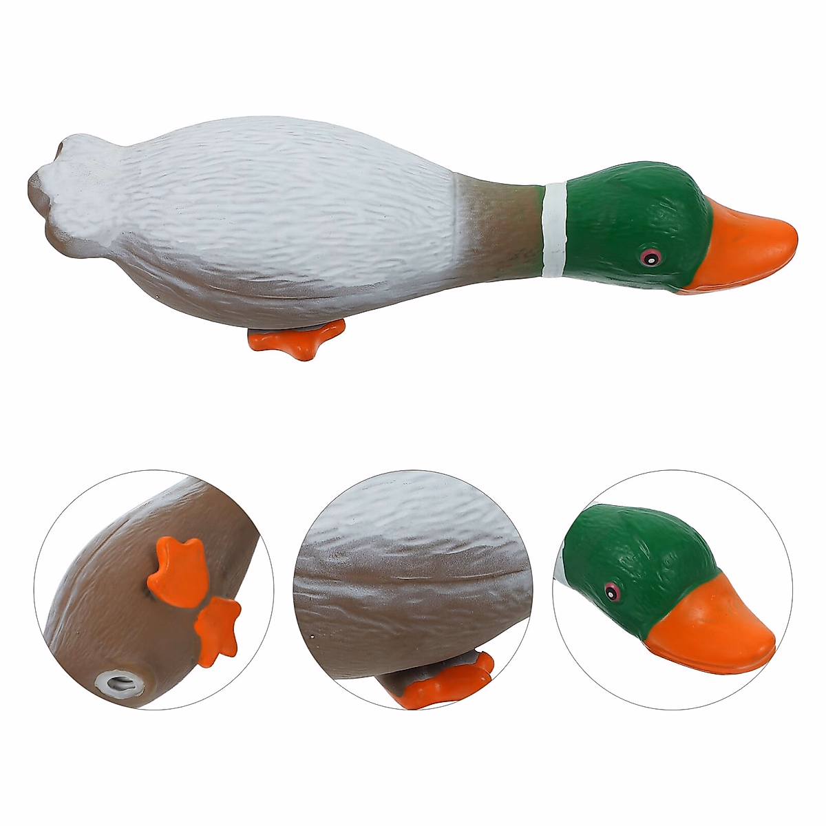 POPETPOP Dog Squeak Toy, Latex Duck Puppy Chew Toy Dog Teething Cleaning Toy Cute Dog Biting Toy Pet Mallard Duck Toy Interactive Plaything for Small Medium Dogs