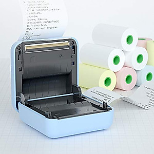 Portable Mini Printer, Thermal Bluetooth Label Maker with 1 Roller Label Paper, Image Photo Printer Mini Wireless POS Thermal Printer, Pocket Printer Compatible with Android and iOS