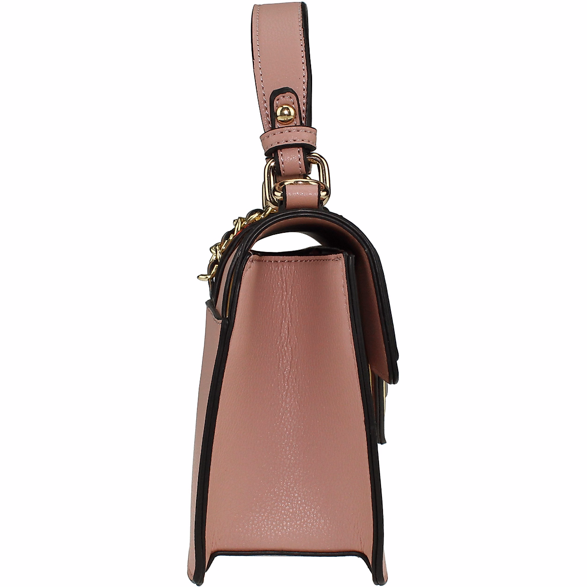 B BRENTANO Vegan Medium Crossbody Top Handle Purse with Metallic Trim (Blush Pink)