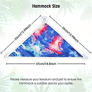 Reptile Hammock Swing Hanging Bed, Lizards Hammocks, Bearded Dragon Lounger, Terrarium with Suction Cups Habitat Decor Hammock for Climbing Chameleon Hermit Crab Lizards Birds Gecko