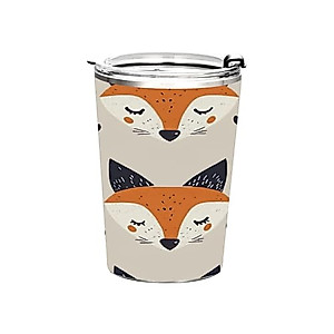 Wassud Cartoon Fox 20 oz Tumbler with Lid and Straw Stainless Steel Double Wall Vacuum Tumblers Insulated Travel Coffee Mug for Cold and Hot Drinks