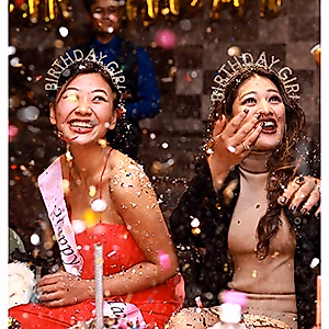 AOPRIE Birthday Crwon for Women Gold Happy Birthday Princess Crown Rhinestone Accessories Birthday Girl Headband Birthday Tiara for Women Girls