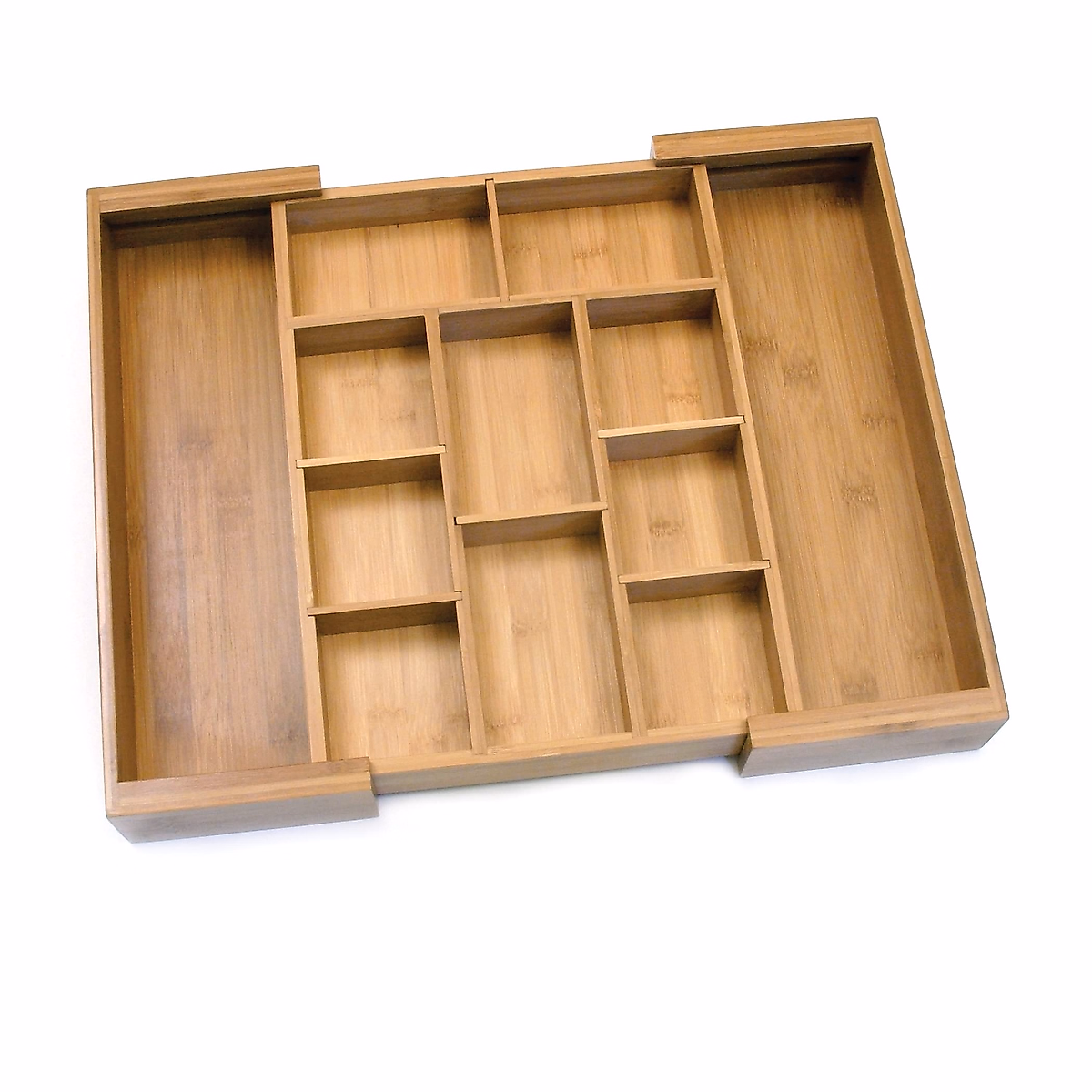Lipper International 8882 Bamboo Wood Expandable to 18-3/4" Flatware Drawer Organizer with Removable Dividers