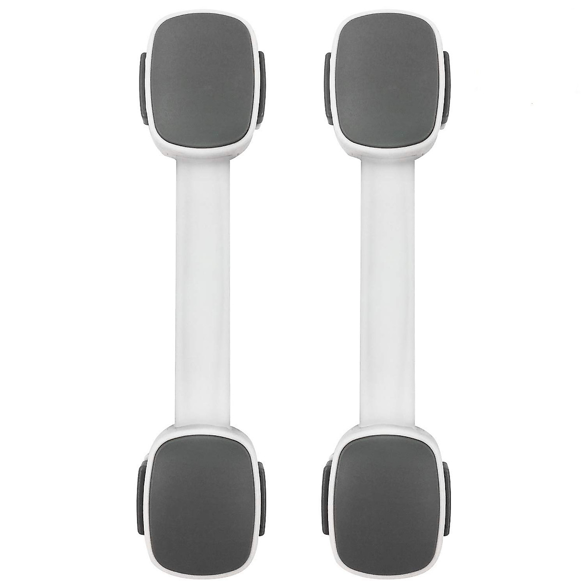 Child Safety Locks, Baby Proofing Cabinet Latches, Dual Button, Drawers, Cupboard, Extra Easy Install (2 Pack)