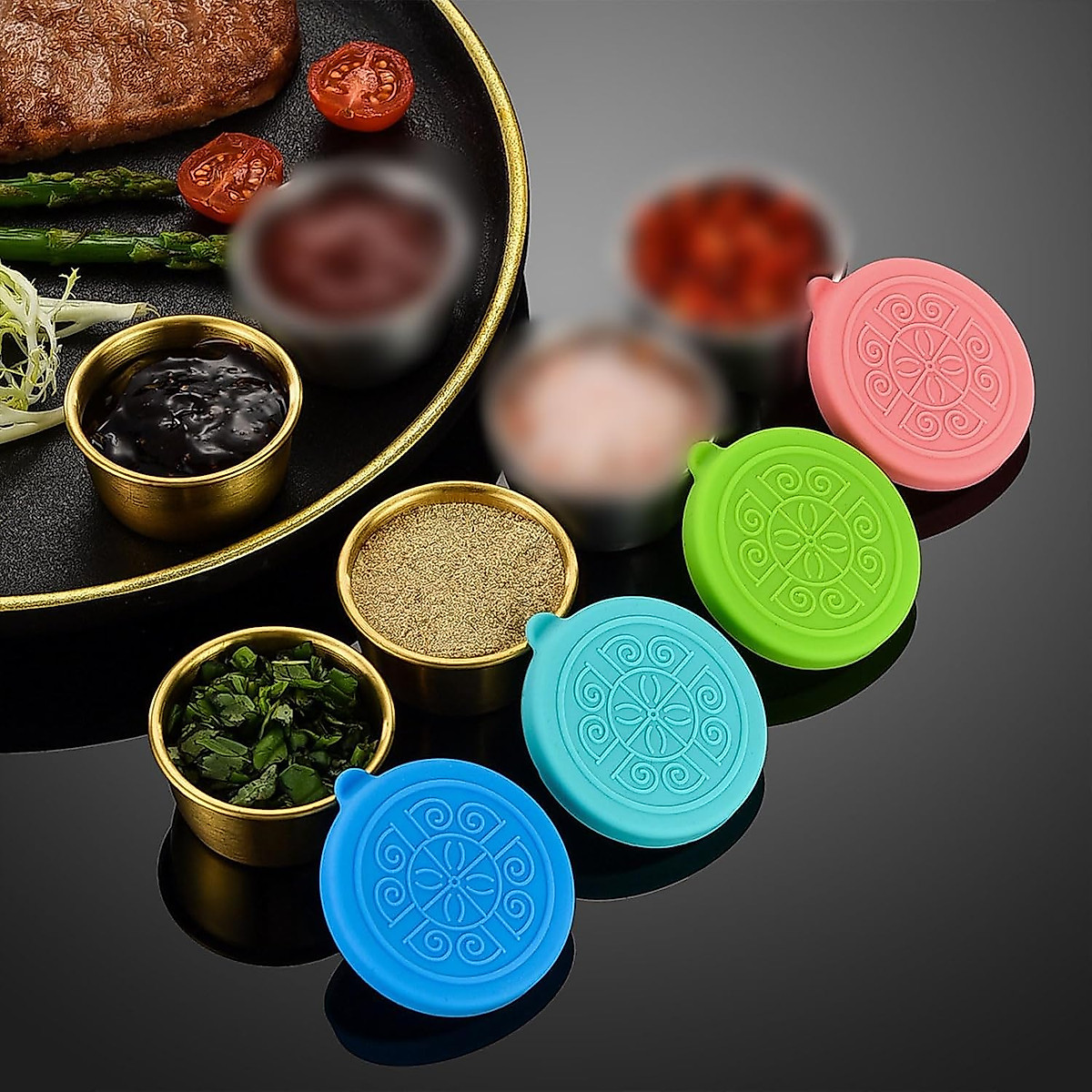 TDZTMNDNB 6x1.6/2.4 Oz Condiment Containers With Lids, Salad Dressing Container To Go, Small Reusable Stainless Steel Sauce Containers For Lunch Boxes Picnics Travel Meal Prep Kitchen Storage