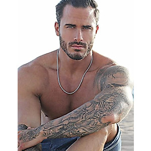 nometo Silver Necklace for men 2.5mm Box Chain 925 Sterling Silver Clasp Box Chain Silver Chain for men 16/18/20/22/24/26/28/30 Inches(16)