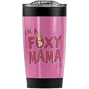Logovision Johnny Bravo Foxy Mama Stainless Steel Tumbler 20 oz Coffee Travel Mug/Cup, Vacuum Insulated & Double Wall with Leakproof Sliding Lid | Great for Hot Drinks and Cold Beverages