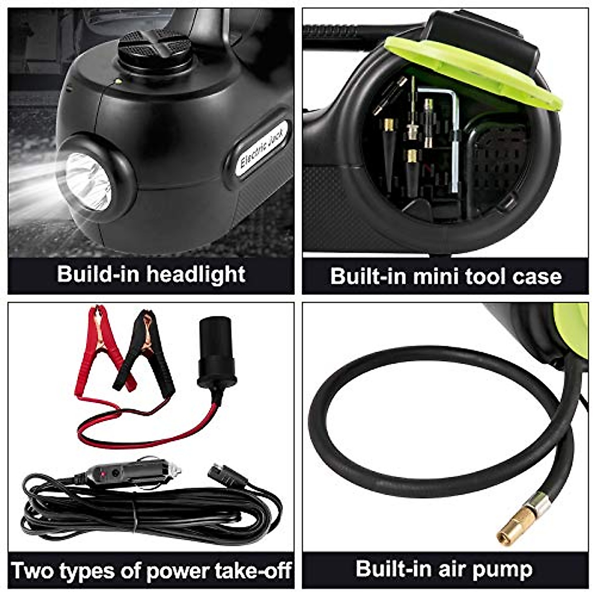 VEVOR Electric Car Jack, 5 Ton Hydraulic Electric Car Jack Kit with Electric Impact Wrench, 6.1"-16.5" Lifting Range, with LCD & Tire Pressure Display, Repair Tool for SUV MPV Sedan Truck Repair