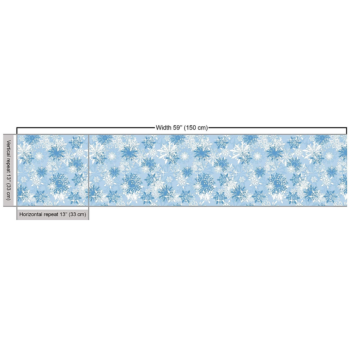 Ambesonne Snowflake Fabric by The Yard, Winter Holiday Illustration Christmas Snowflakes on Abstract Background, Decorative Fabric for Upholstery and Home Accents, 1 Yard, Blue White