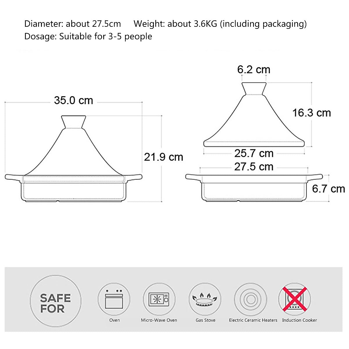 Xgxoz Tagine Cooking Pot Ceramic Tagine Cookware Tajine with Enameled Cast Iron Base Tagine Pot with Handle Nonstick Saucepan,Green