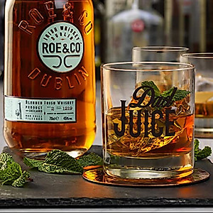 Dad Juice Funny Whiskey Glass Gift for Dad, Unique Gag Birthday, Fathers Day, Christmas, Gifts Idea for Men, New Dad from Son, Daughter, Kids, Wife, Old Fashioned Bourbon Rocks Glass for Dad, 11oz