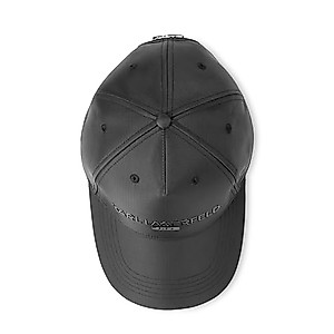 Karl Lagerfeld Paris Men's Sturdy Signature Logo Cap, Black_Ripstop