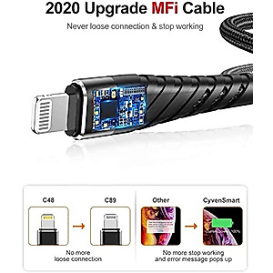 (1 Pack) Long iPhone Charger for [MFi Certified],CyvenSmart Lightning Cable Fast Charging Cord 16 Feet for iPhone 13/12/12 Pro/11/11 Pro/11 Pro Max/XS/XS Max/XR/X/8/8 Plus/7/7 Plus/6 Plus