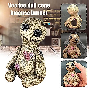 Xianxiang Incense Cone Burner, Voodoo Doll Incense Stick Holder Funny Ceramic Incense Holder Handcrafted Censer Inscent Stick Stand Resin Ornament Handmade Craft for Garden Home Decor