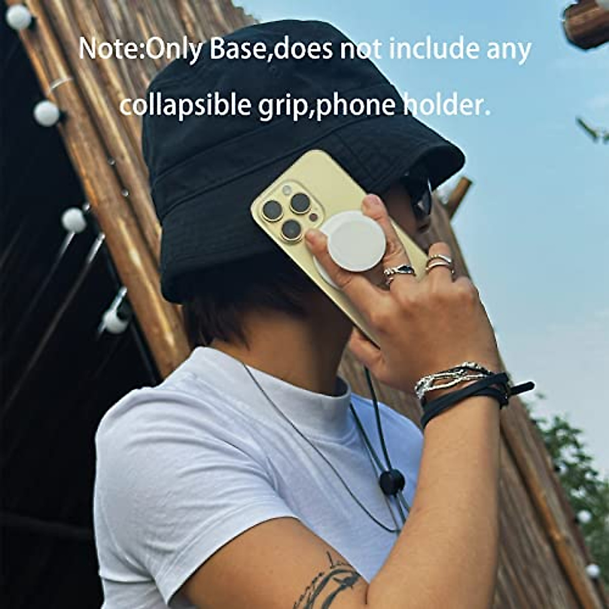 AUROX Compatible with MagSafe Base for iPhone 14 13 12 Magnetic Base Plate【Base Only】 Intended for Pop Socket Grip and Phone Ring Holder【Removable Wireless Charging】(Pink)