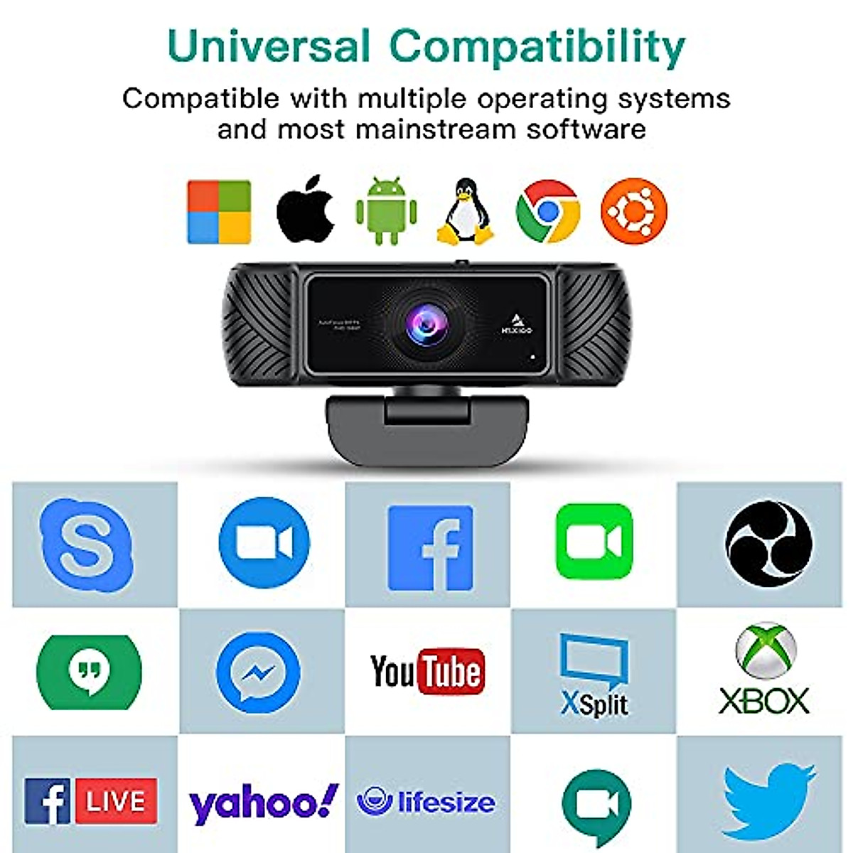 NexiGo 1080P 60FPS Webcam with Software Control and Microphone ...