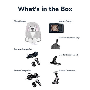 zooby Car Baby Monitor Helps Reduce Distracted Driving! Our Cuddly Plush Monitor That Babies Love Serves as a Soothing Companion for Baby so You Can Drive with Complete Peace of Mind - Bailey Bunny