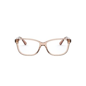 Coach HC6143 Prescription Eyewear Frames, Transparent Peach/Demo Lens, 52 mm