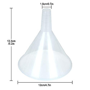 20Pcs Plastic Funnels Set, 4.7 Inch Wide Mouth Clear Plastic Funnels for Filling Water Bottles, Multipurpose Large Funnel with Long Reaching Spout for Liquid, Spices, Powder, Lotion, Oils, Perfume