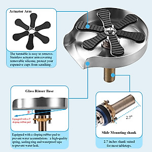 Glass Rinser for Kitchen Sink - Stainless Steel Glass Rinser Cup Washer, 9 Water Spraying Holes Bottle Washer Kitchen Sink Cup Cleaner Accessories, Quick Rinser for Baby Bottle, Bar Glass Rinser